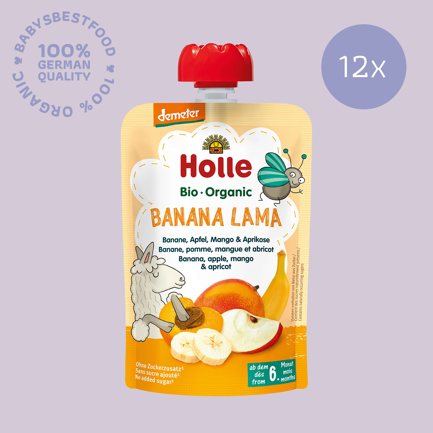 Holle Banana Lama - Organic fruit puree (12x 100 g)