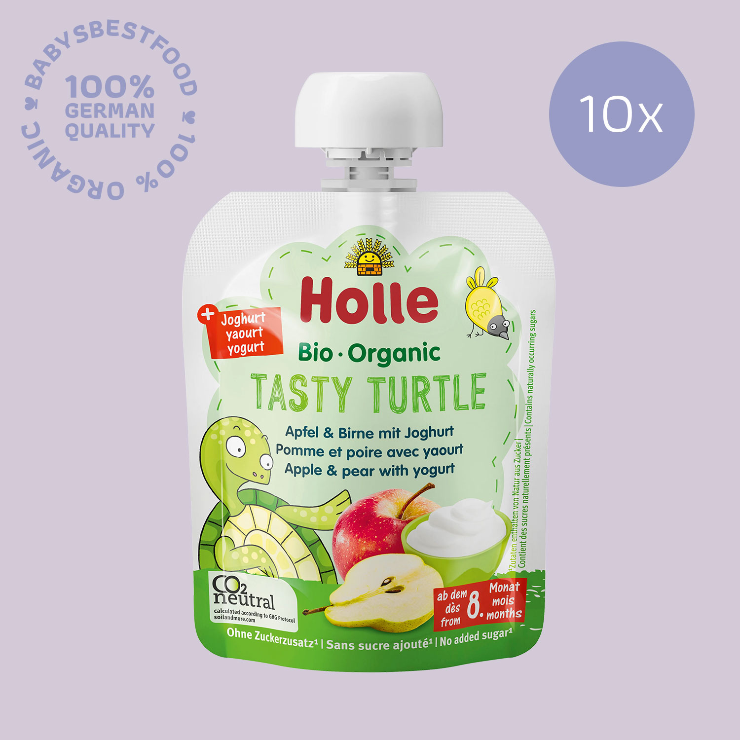 10x Holle Tasty Turtle - Organic Yogurt Pouch (10x 85 g)