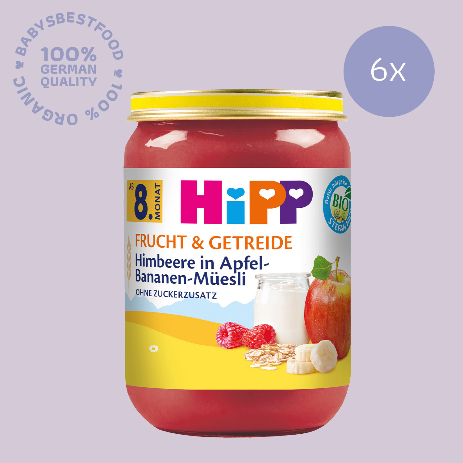 6x HiPP Raspberry in Apple-Banana Muesli (6x 190 g)