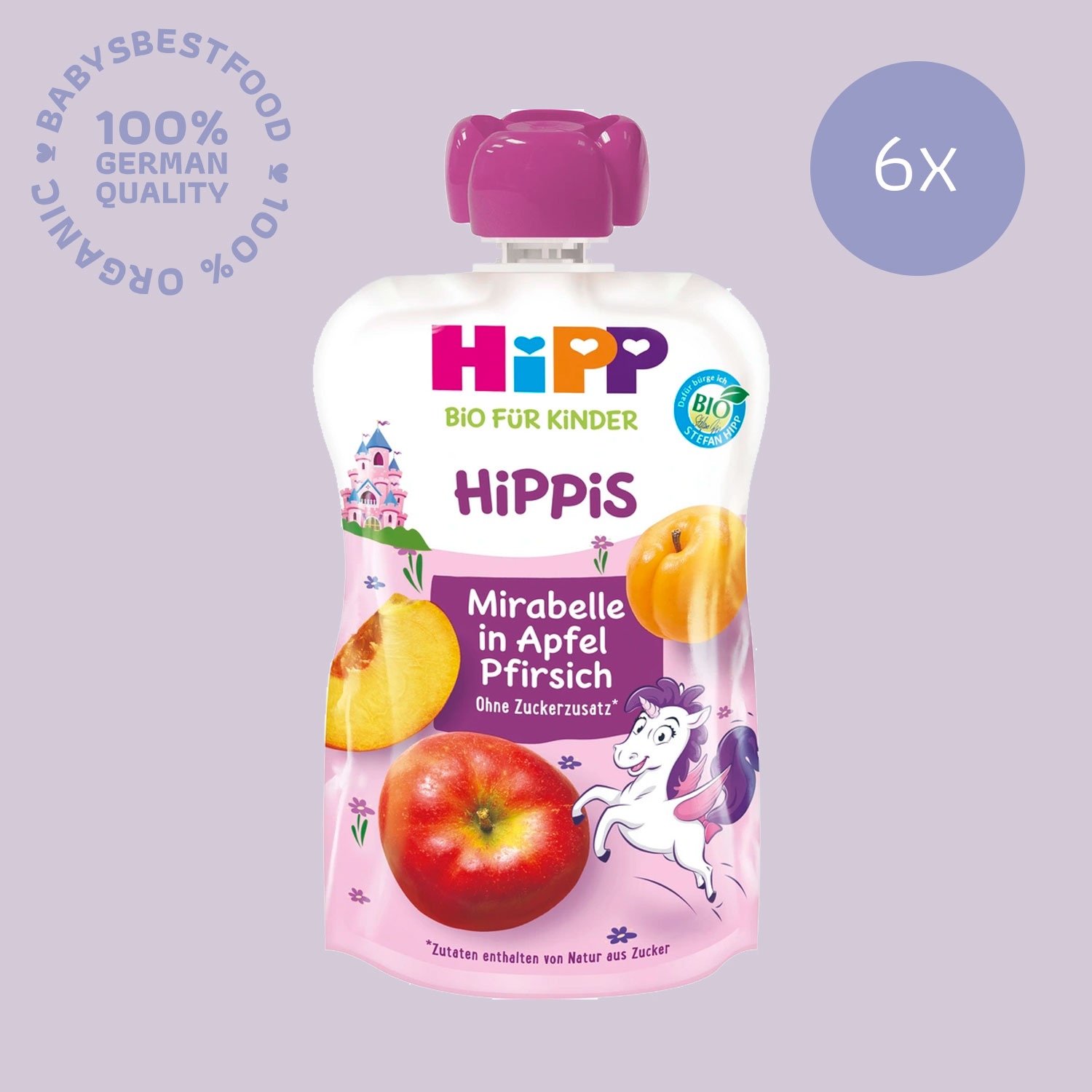 6x HiPP Hippis Mirabelle Plum in Apple-Peach (6x 100 g)
