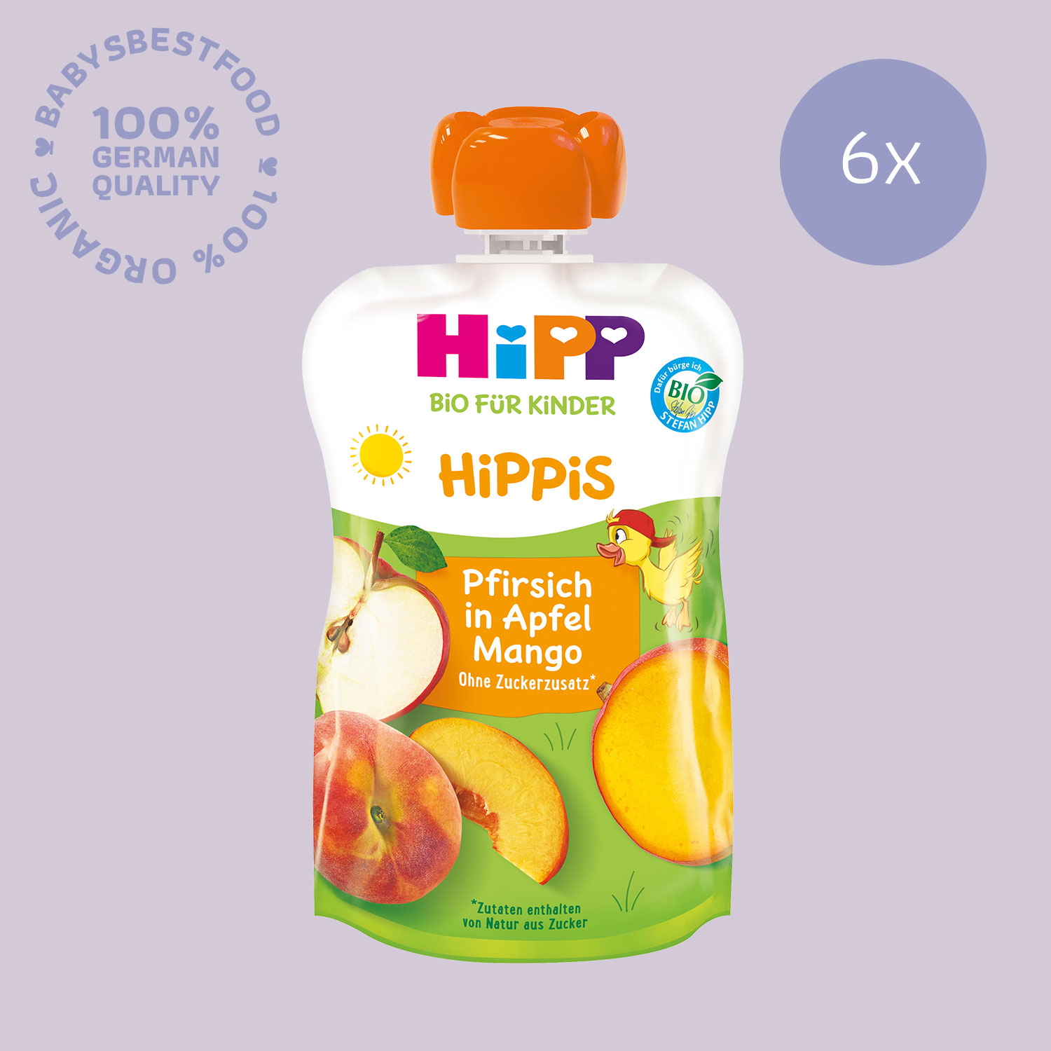 6x HiPP Hippis Peach in Apple-Mango (6x 100 g)