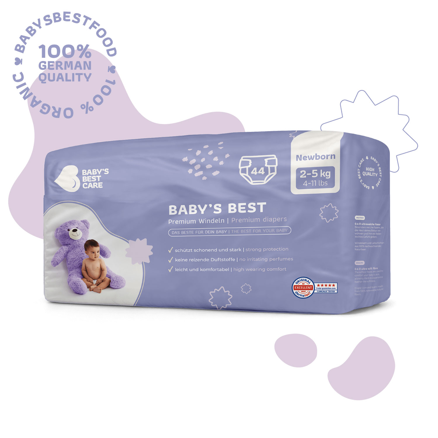 Baby’s Best Premium Diapers - Newborn Hypoallergenic (2-5 kg)